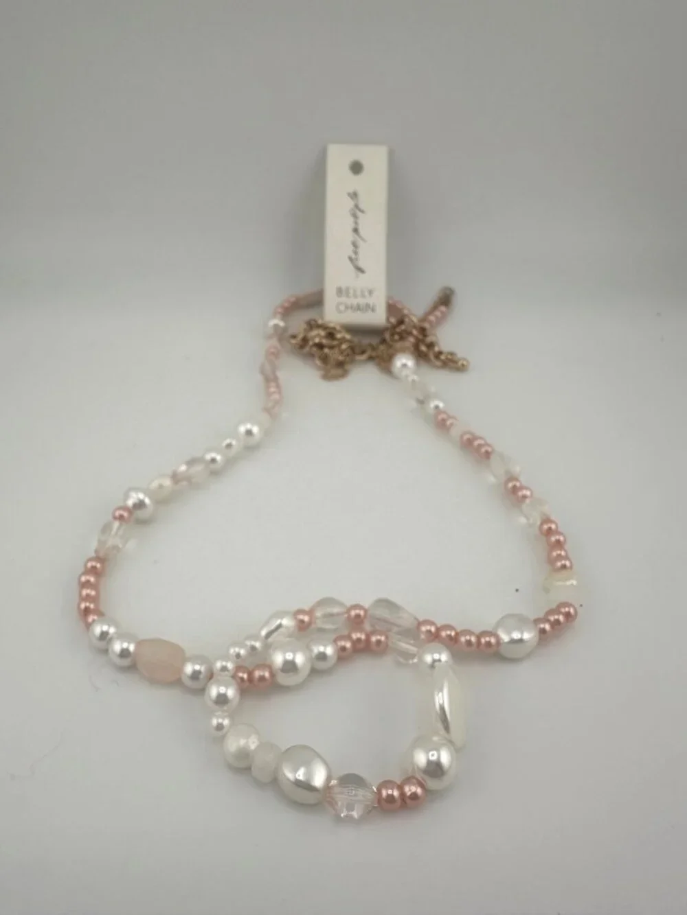 Free People | Jewelry | Free People Beaded Belly Chain Pearls Pink ...